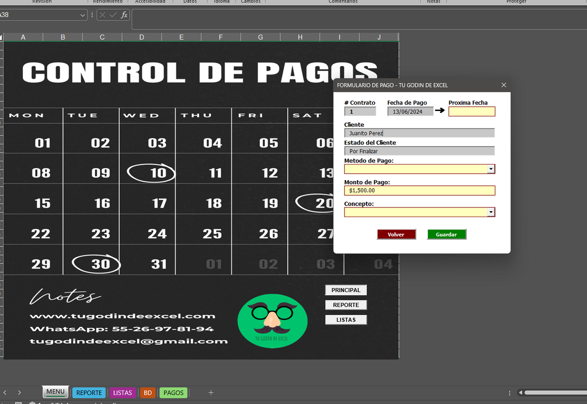 Plantilla para Control de Pagos 2024 – TU GODIN DE EXCEL